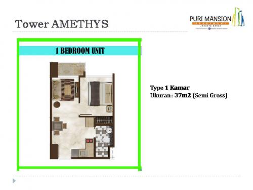 Jual Cepat Apartemen Puri Mansion - 1 BR Semi Furnished - Below Market ...